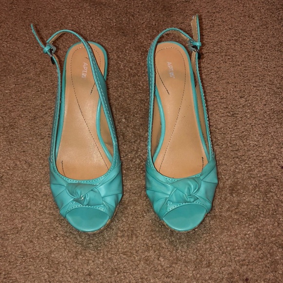 Apt. 9 | Shoes | Turquoise Wedge Heels | Poshmark